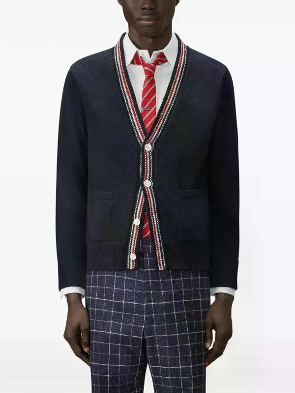 Thom Browne Hector Intarsia-knit Donegal Cardigan