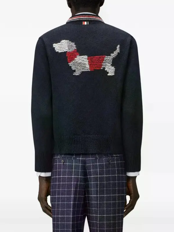 Thom Browne Hector Intarsia-knit Donegal Cardigan