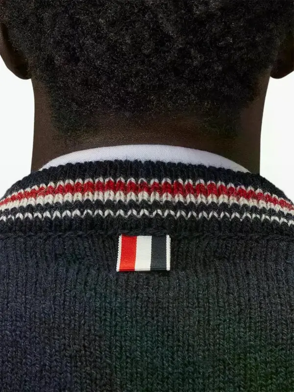Thom Browne Hector Intarsia-knit Donegal Cardigan