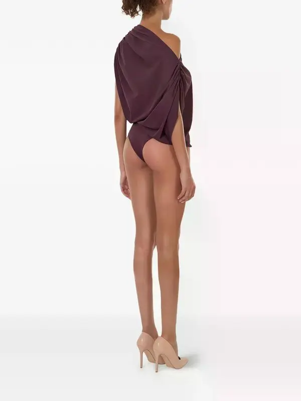 Wolford Asymmetric Neck Bodysuit - Red