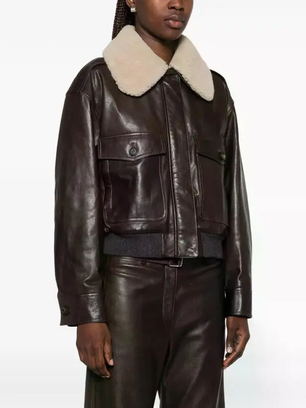 Brunello Cucinelli Leather Bomber Jacket