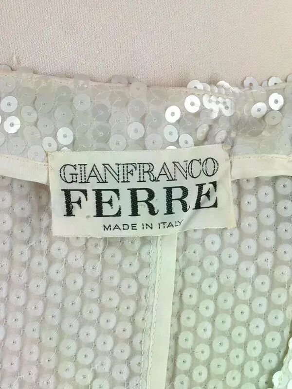 Gianfranco Ferre Sequined V-neck Blazer - Neutrals