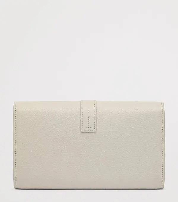 TOM FORD Leather Wallet With Strap - Grey