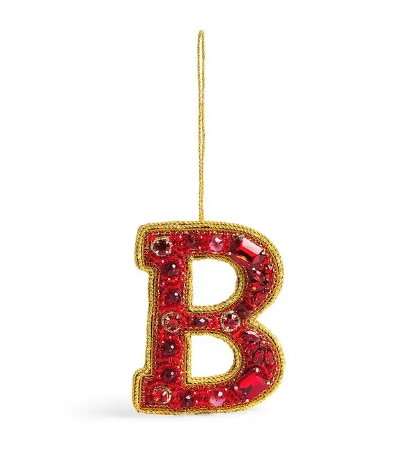 Tinker Tailor Embellished Letter B Decoration - Red
