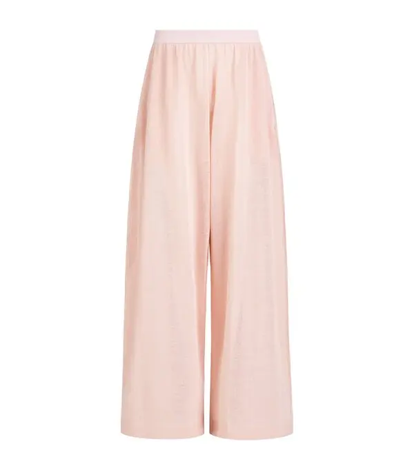 Alaïa Linen-silk Wide-leg Trousers - Pink