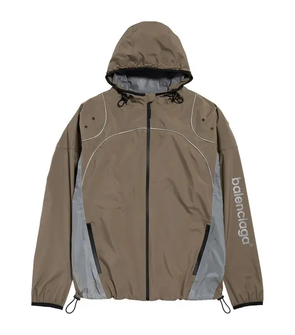Balenciaga Reflective Zip-up Techwear Jacket - Grey