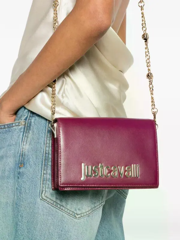 Just Cavalli Logo Plaque Shoulder Bag