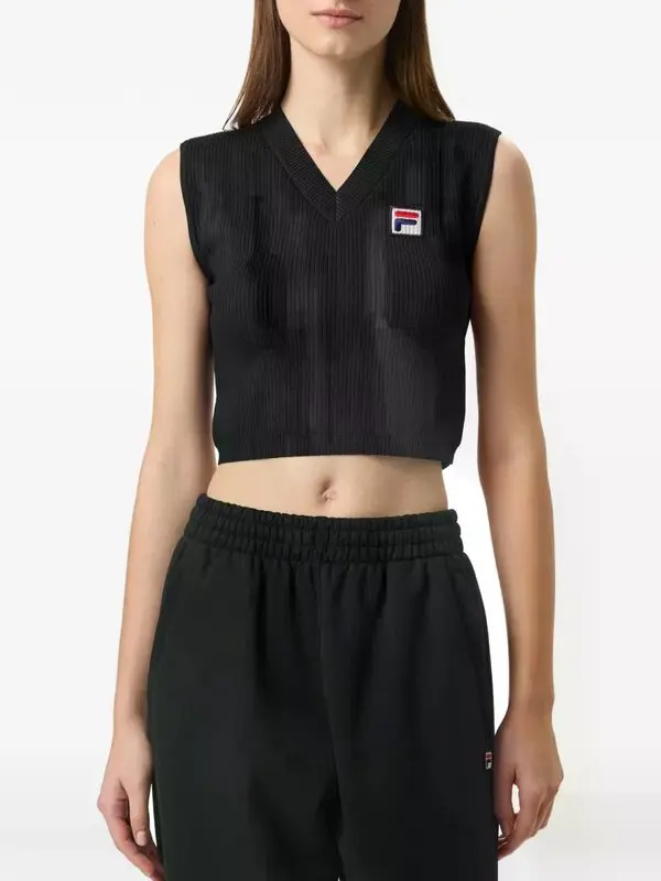 FILA X Hailey Ribbed V-neck Cropped Vest