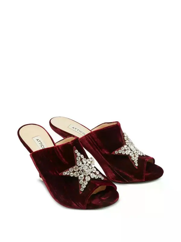 Attico Debbie Star Embellished Mules