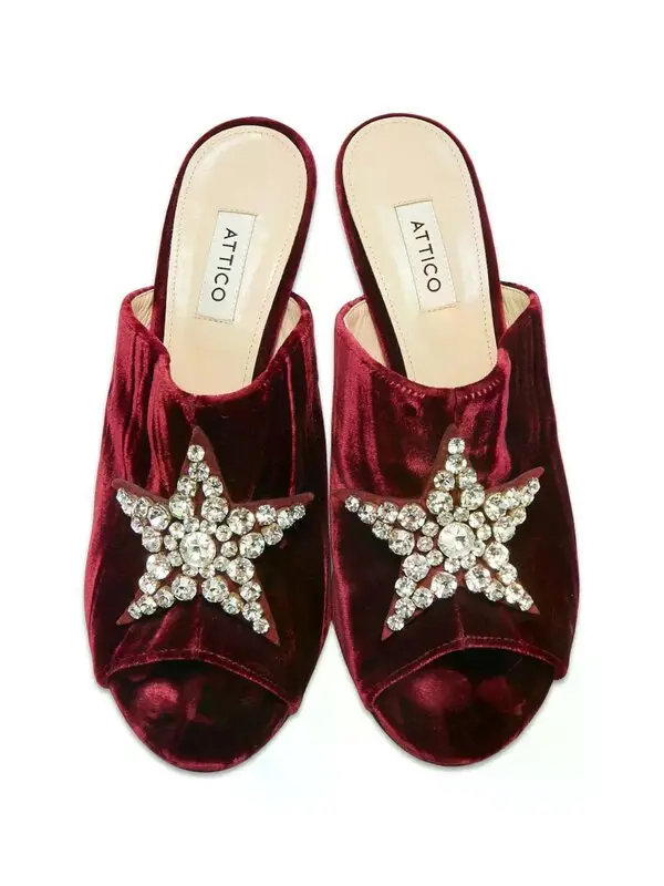 Attico Debbie Star Embellished Mules