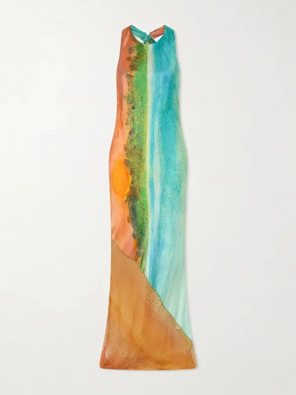 DONDE ESTEBAN Formentera Printed Silk-blend Maxi Dress - Multi