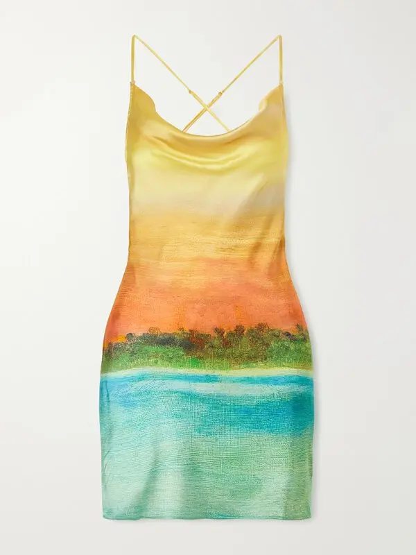 DONDE ESTEBAN Formentera Printed Silk-blend Mini Dress - Multi