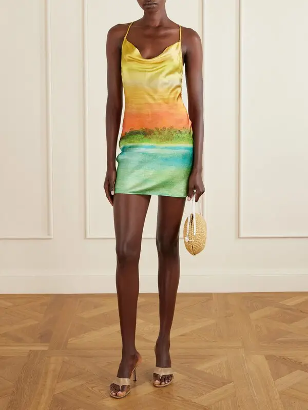 DONDE ESTEBAN Formentera Printed Silk-blend Mini Dress - Multi
