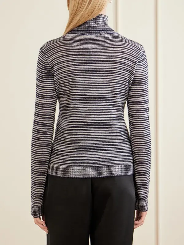 Missoni Striped Cashmere And Wool-blend Turtleneck Sweater - Multi