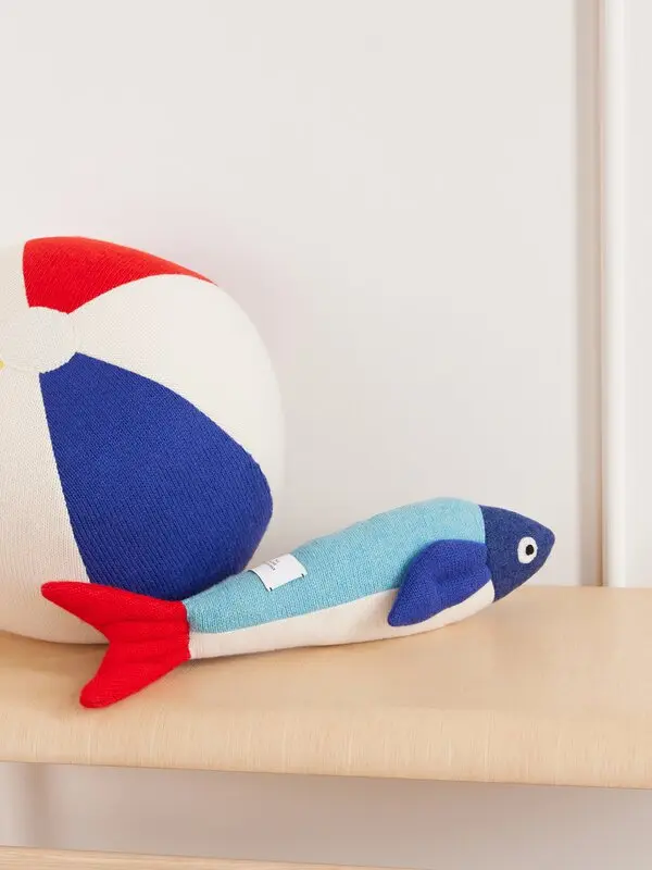 THE ELDER STATESMAN Fish Patchwork-cashmere Plushie