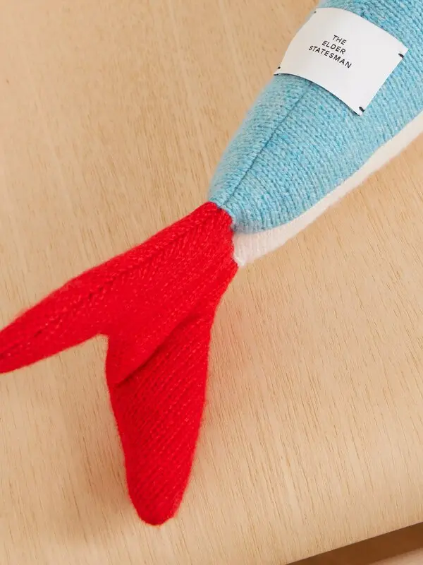 THE ELDER STATESMAN Fish Patchwork-cashmere Plushie