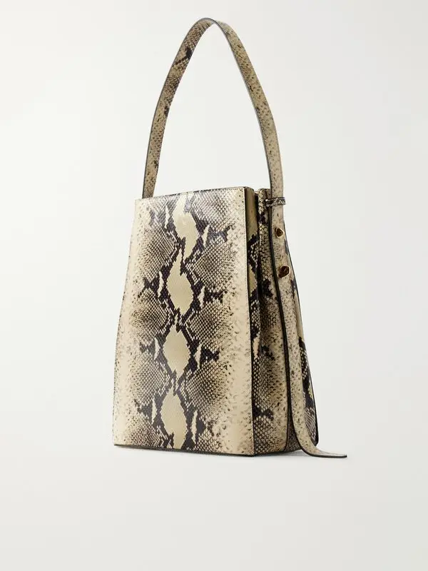AMANU Somalia Snake-effect Leather Shoulder Bag