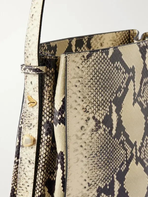 AMANU Somalia Snake-effect Leather Shoulder Bag