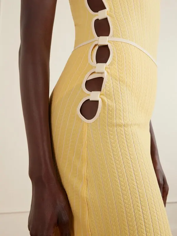 ERES Poolside Cut-out Jacquard Coverup - Yellow