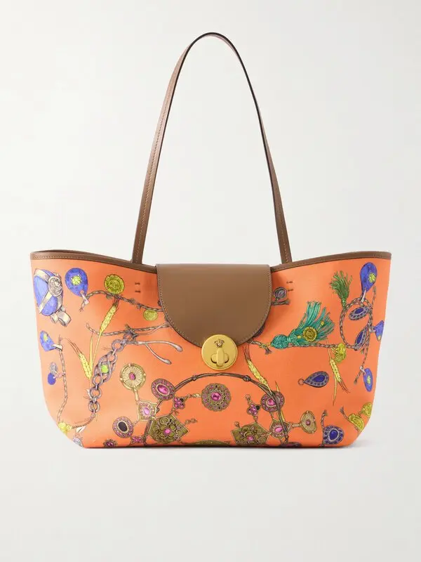 Versace Vivian' Printed Canvas Tote - Red
