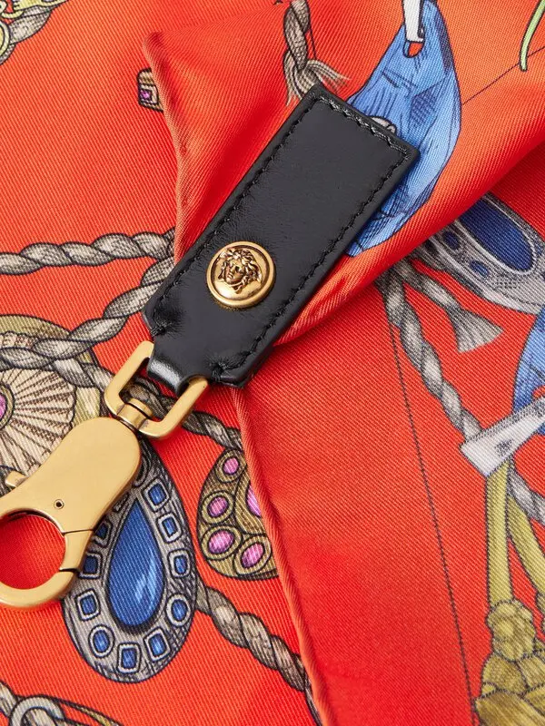 Versace Medusa Embellished Silk-twill Bag Strap