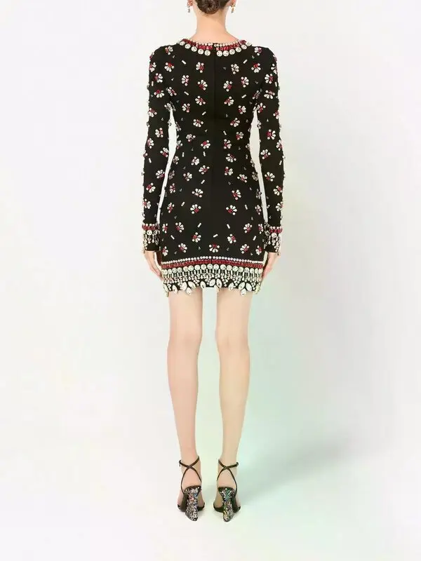 Dolce & Gabbana Embellished Long-sleeve Minidress
