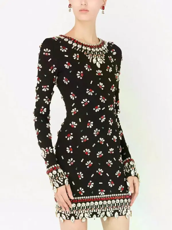 Dolce & Gabbana Embellished Long-sleeve Minidress