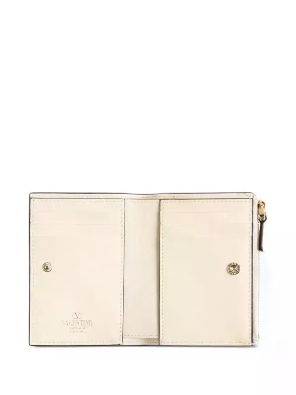 Valentino Garavani Compact Vlogo Walk Wallet In Calfskin