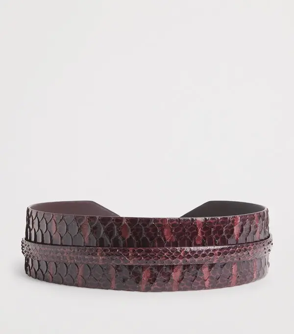 Alaïa Wide Croc-embossed Leather Belt