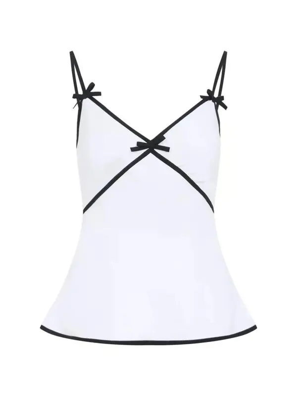Moschino Spaghetti Strap Bow Detail Top - White