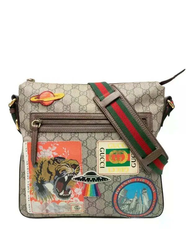 Gucci Gg Supreme Web Courier Crossbody Bag