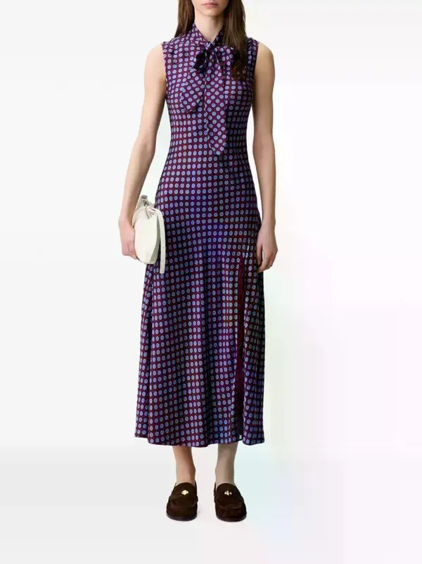 Claudie Pierlot Sleeveless Geometric Print Maxi Dress