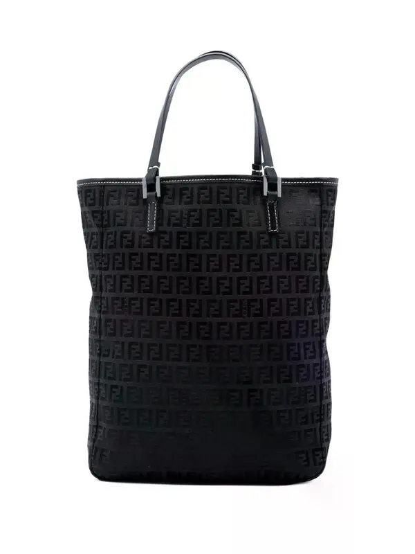 Fendi Zucchino Canvas Tote Bag - Black