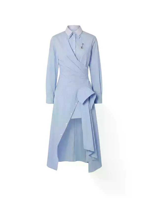 Monse Cascade Detail Shirt Dress - Blue