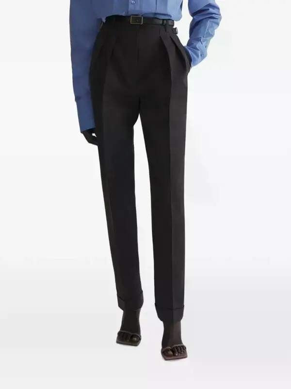 MUGLER Wool Twill Tailored Trousers - Grey