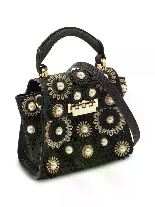 Zac Posen Earhta Faux Pearl Embellished Top Handle Bag