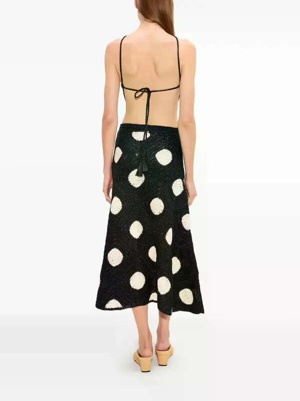 SIMONMILLER Polka-dot Crochet Halter Top