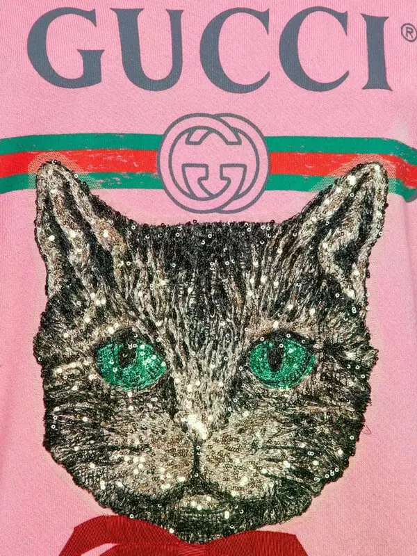 Gucci Mystic Cat Sequin Embellished Sweatshirt