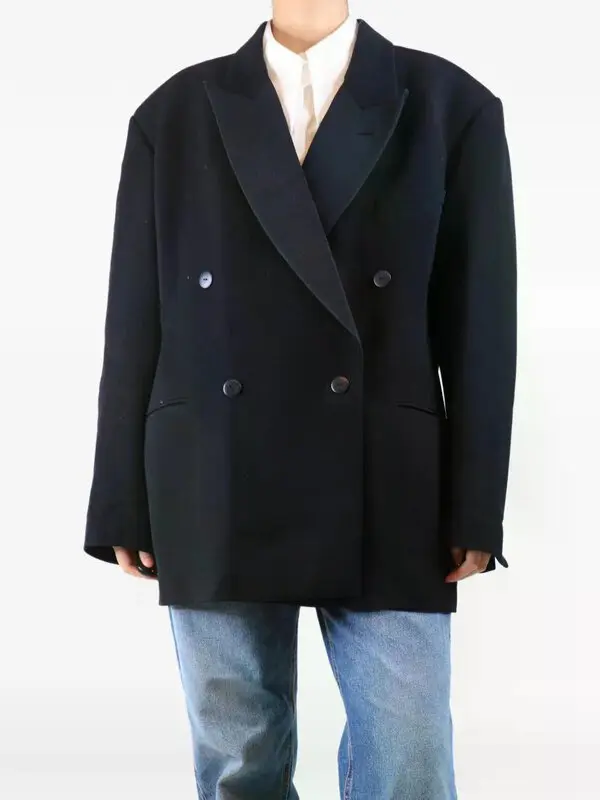 Raey Double-breasted Wool Jacket - Blue