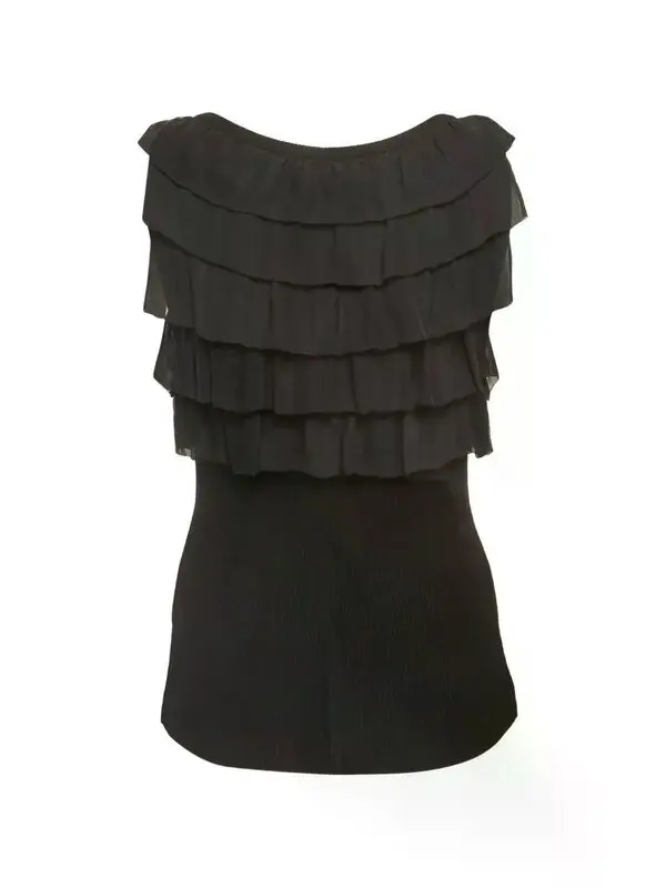 Moschino Sleeveless Tiered Ruffle Top