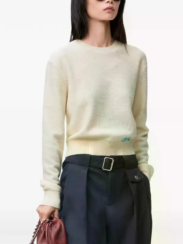 Loewe Embroidered Logo Fine Knit Sweater