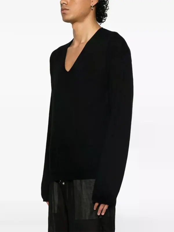 Rick Owens V-neck Long Sleeve Sweater