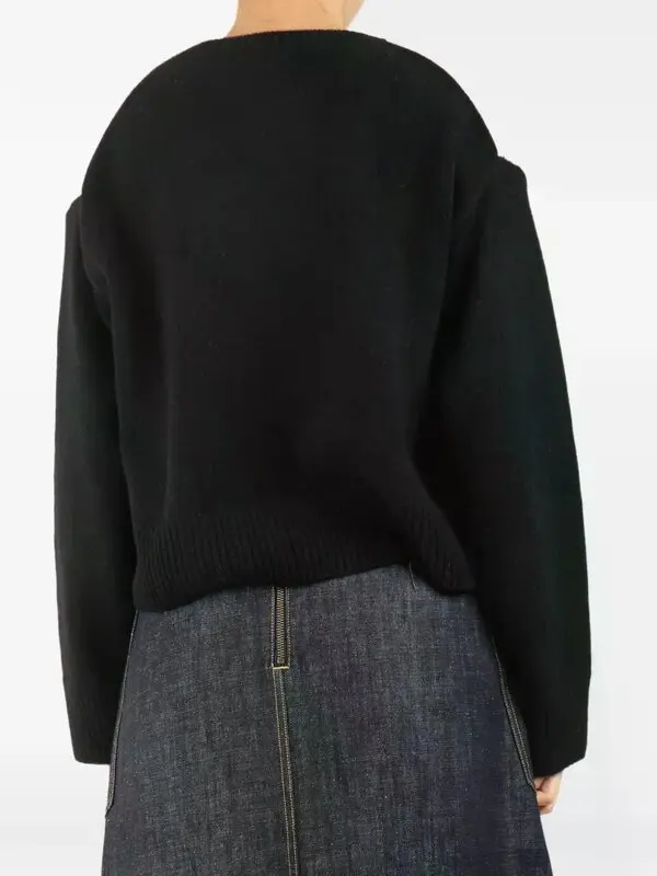 GANNI Ribbed Crew Neck Long Sleeve Sweater