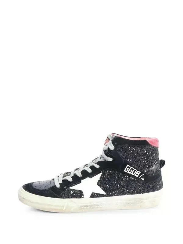 GOLDEN GOOSE Mid Star Glitter Sneakers - Black