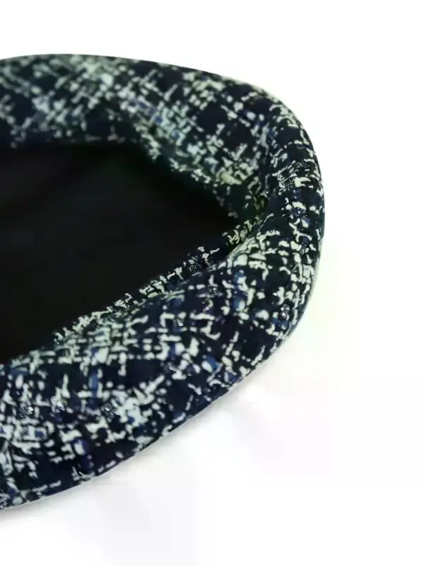 MAISON MICHEL Tweed Cap - Blue