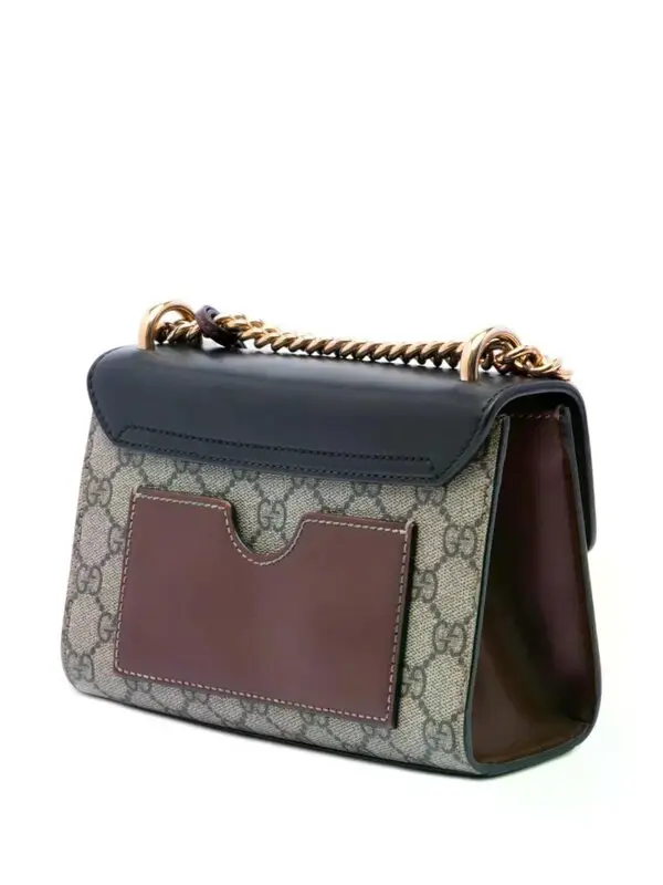 Gucci Gg Supreme Padlock Crossbody Bag - Neutrals