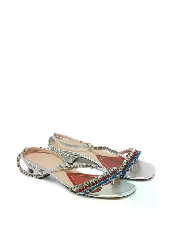 Gucci Embellished Ankle-strap Sandals - Silver