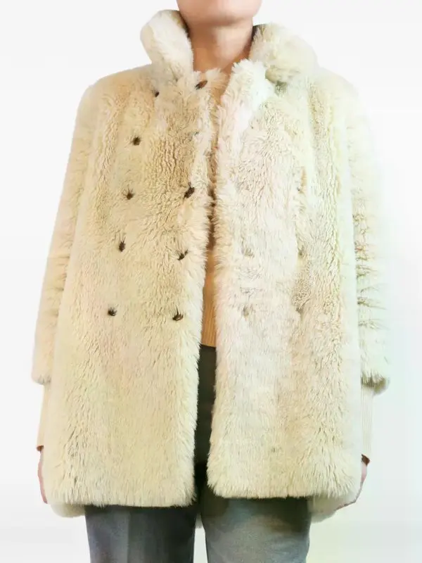 CHARLES ANASTASE VINTAGE Faux-fur Double-breasted Coat