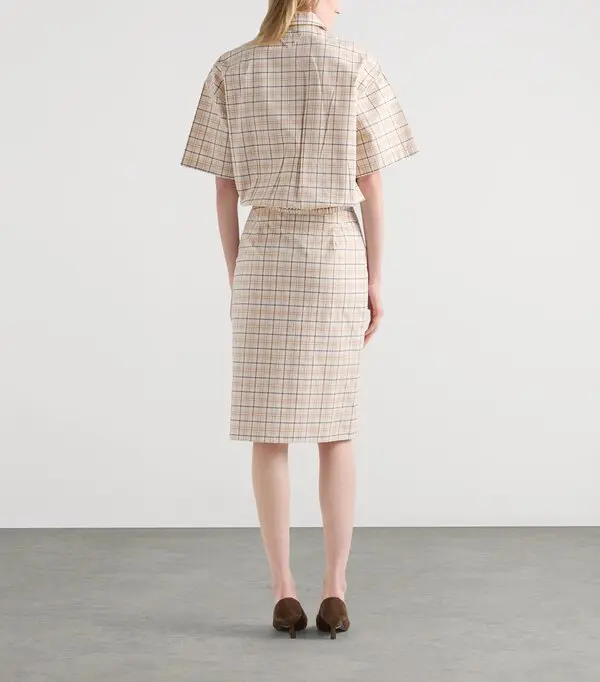 Prada Cotton Embroidered Check Shirt