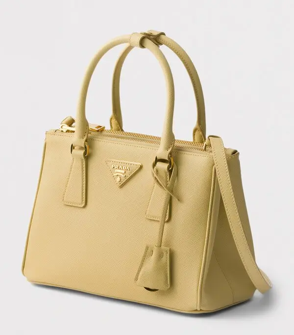 Prada Small Leather Galleria Top-handle Bag - Yellow